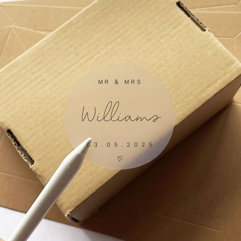 Custom Wedding Favour Stickers - Round - At The Helm NZ
