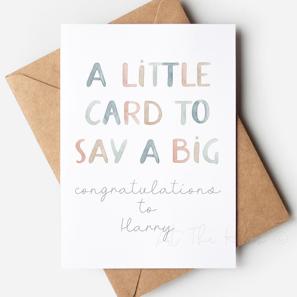 A Big Congratulations Watercolour Greeting Card - At The Helm NZ