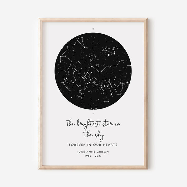 Memorial Star Map Print - At The Helm NZ